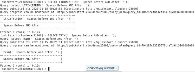 Trimming Functions in Apache Hive & Apache Impala – Big Data & SQL