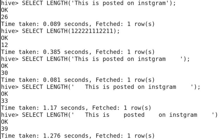 Finding the length of a string – Apache Hive & Apache Impala – Big Data & SQL