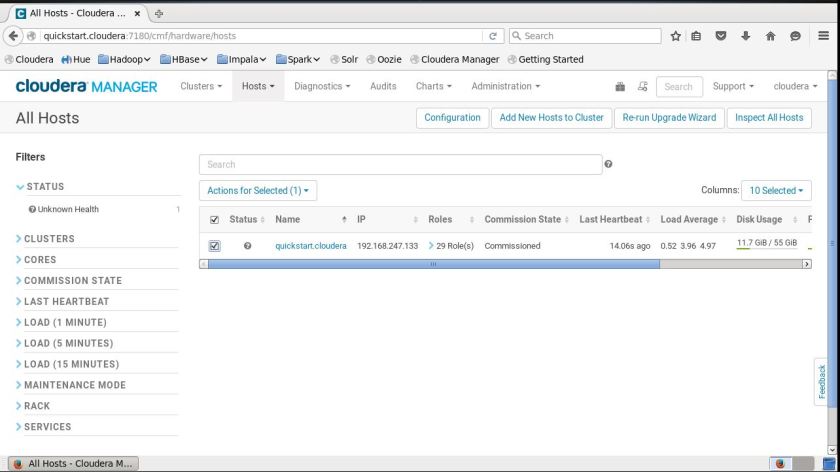 Starting Hosts and Roles in Cloudera VM – Big Data & SQL