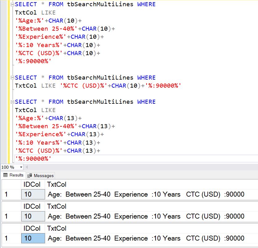 SQL – Searching the column that has multiple lines – Big Data & SQL
