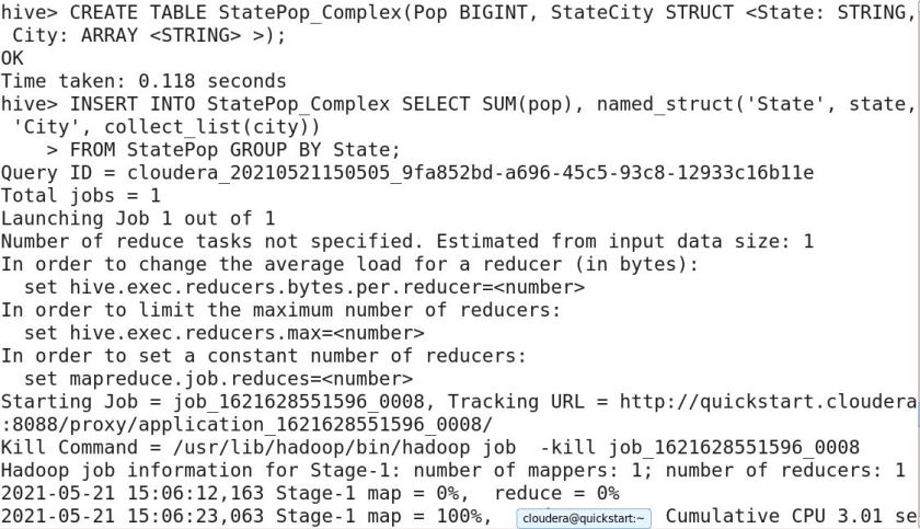 Complex Data Types – ARRAY within MAP – Big Data & SQL