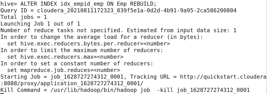 Indexes in Apache Hive – Big Data & SQL
