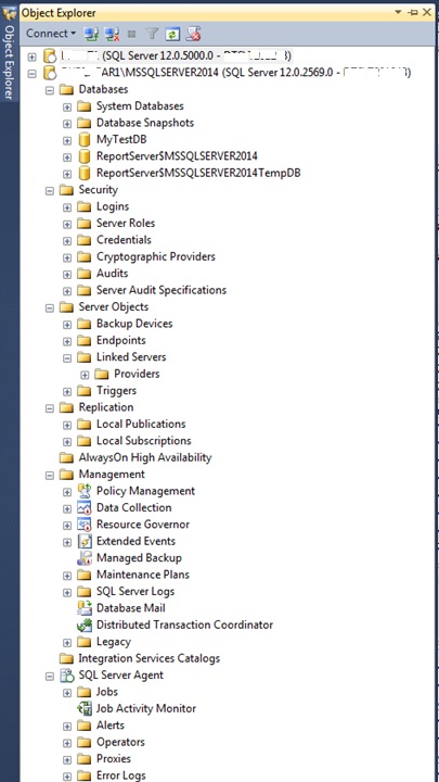 SQL Server Objects – Object Explorer – Big Data & SQL