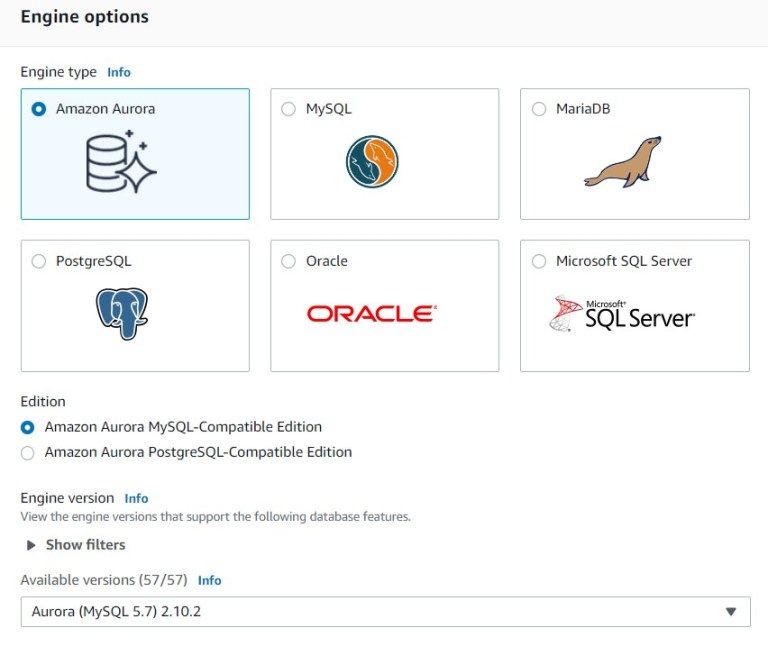 Amazon RDS – Engine Types, Editions and Versions – Big Data & SQL