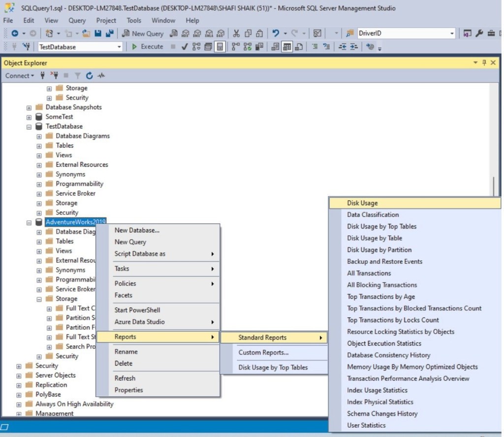 Tables Disk Consumption – SQL Server – Big Data & SQL